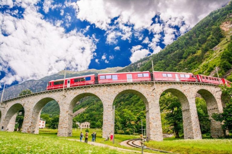 Stunning Views on the Bernina Express Route in Switzerland